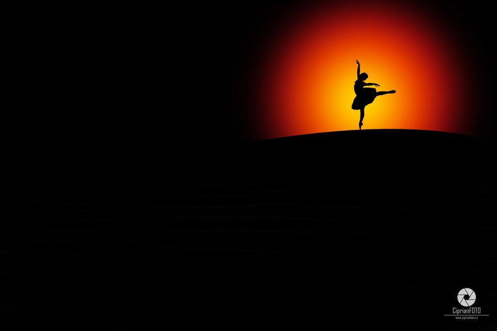 Ballerina Silhouette Dancing On The Sand | Photoshop CC 2019 ...